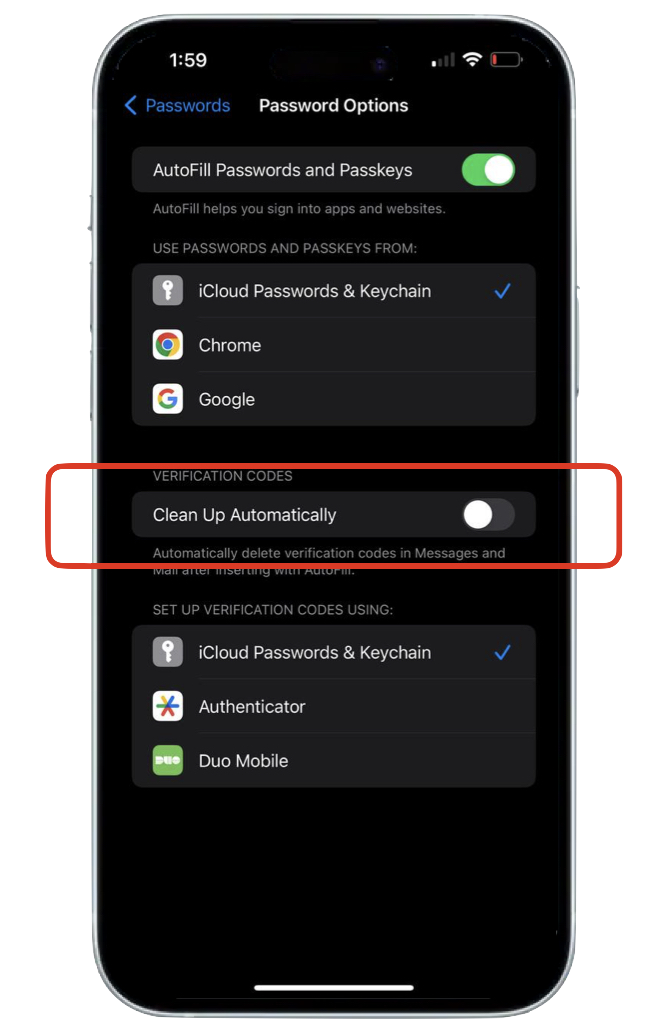 Automatically delete short code text messages after 24 hours